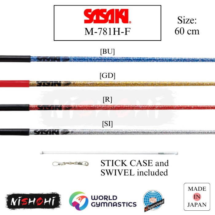 ササキ (SASAKI) 新体操 | ホログラムスティック (60 cm - FIG) - M-781H-F | NISHOHI JAPAN