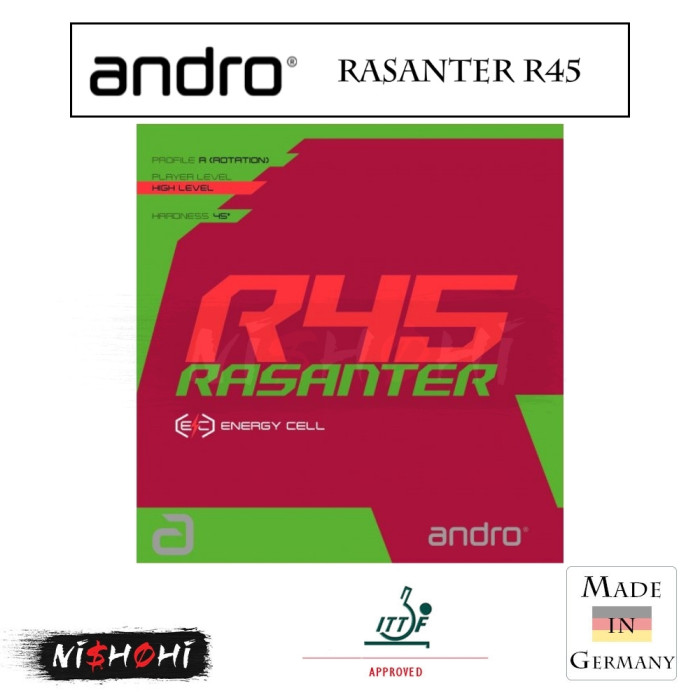 ANDRO [RASANTER R45] Table Tennis Rubber | Nishohi Japan