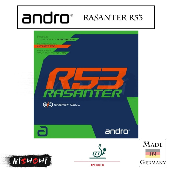 ANDRO [RASANTER R53] Table Tennis Rubber | Nishohi Japan