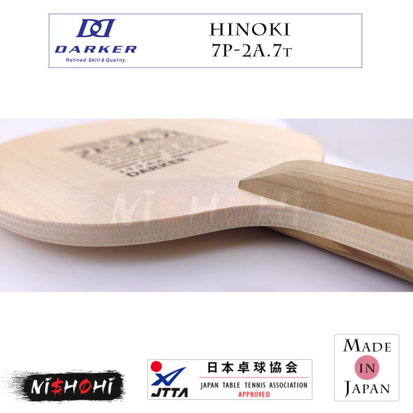 DARKER [HINOKI 7P-2A CARBON] Table Tennis Blade 7P-2A-CARBON | Nishohi